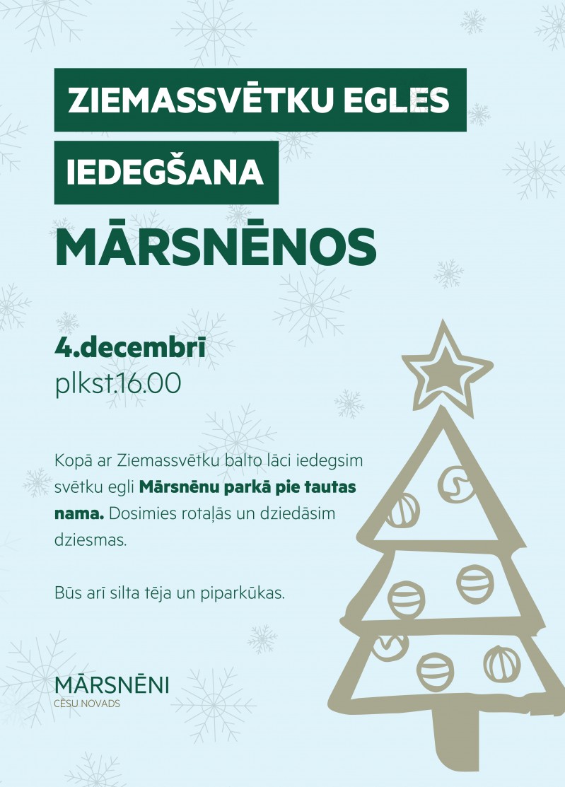 Ziemassvētku egles iedegšana Mārsnēnos - priekuli.lv